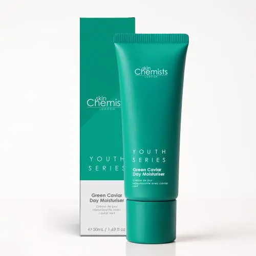 SKINCHEMISTS Youth Series Green Caviar Day Moisturiser 30ml For Fine Lines & Wrinkles - White