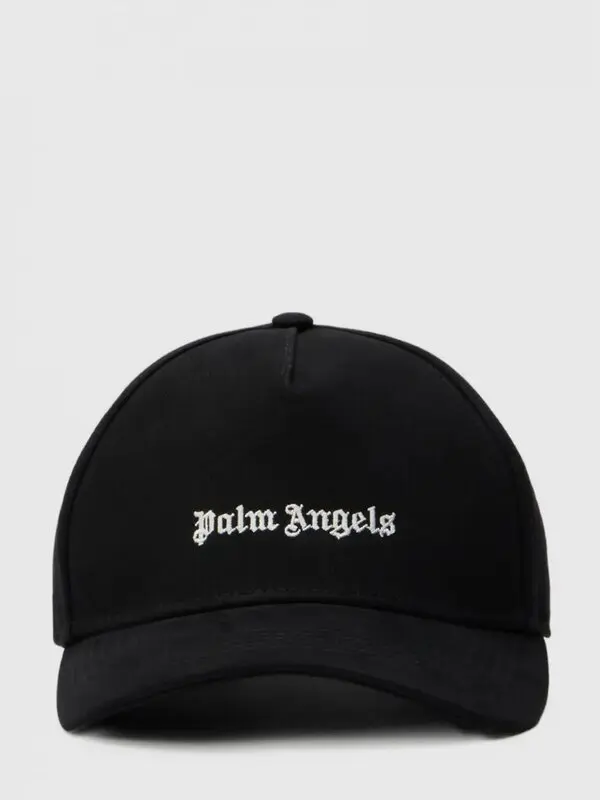 Palm Angels Cotton Baseball Cap With Embroidered Logo - Black
