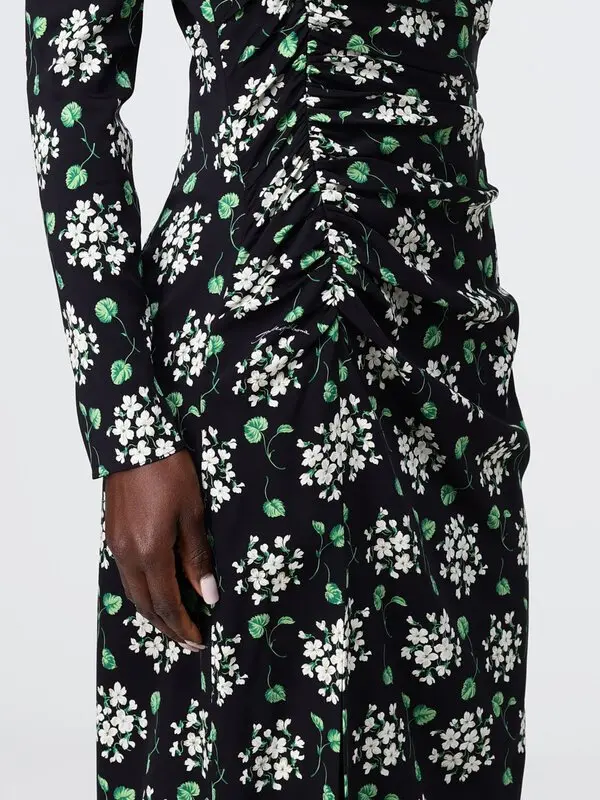 Dolce & Gabbana Floral Print Stretch Silk Midi Dress - Multicolor