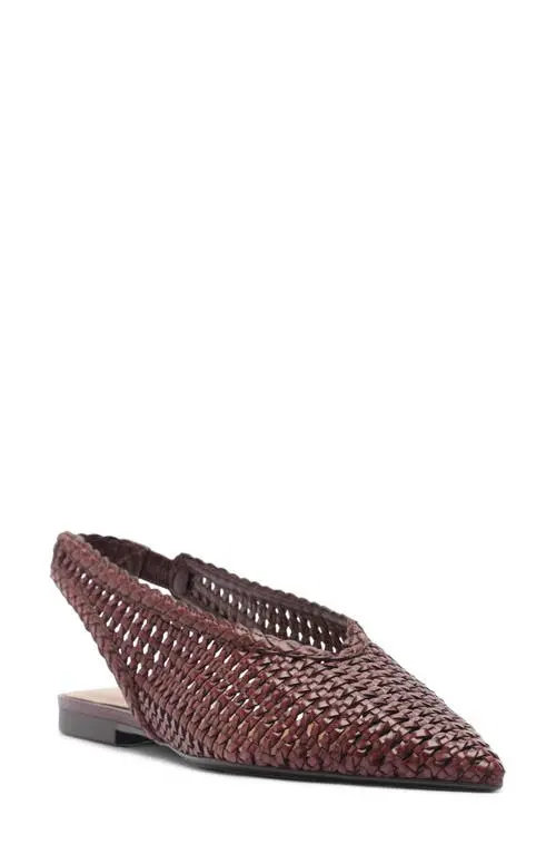 AREZZO Eva Pointed Toe Slingback Flats - Fresh Ruby
