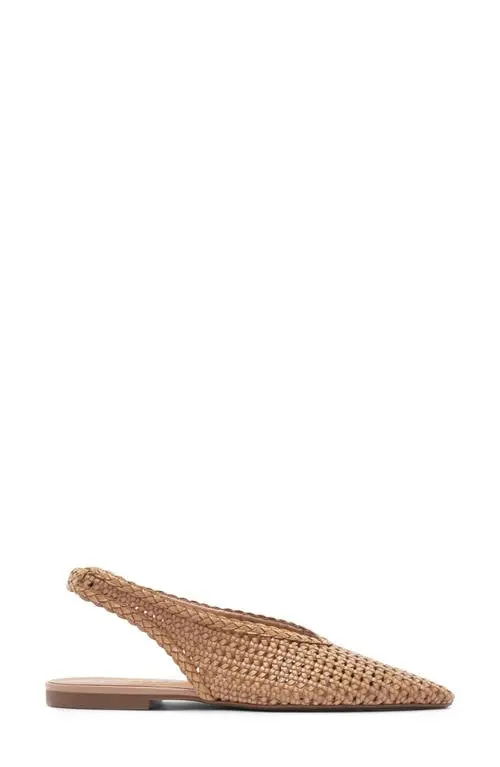 AREZZO Eva Pointed Toe Slingback Flats - True Sand