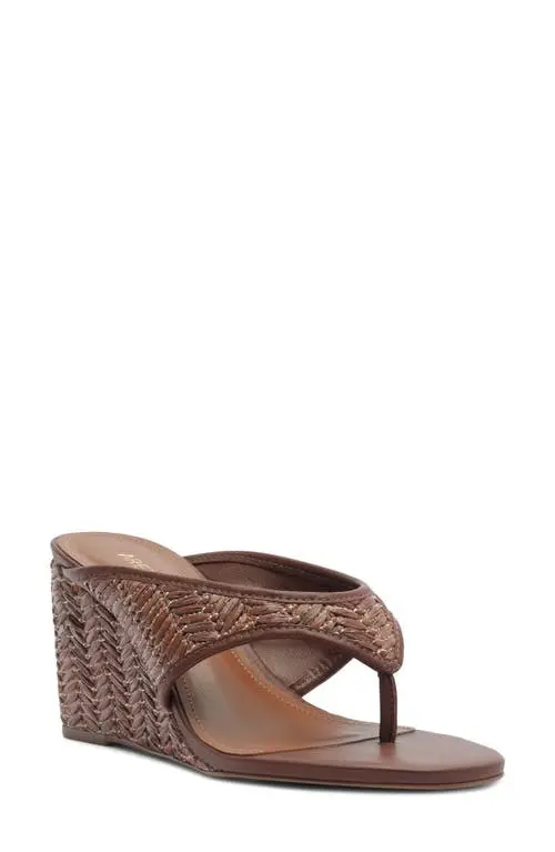 AREZZO Sara Wedge Flip Flop - Castanho/cioccolato