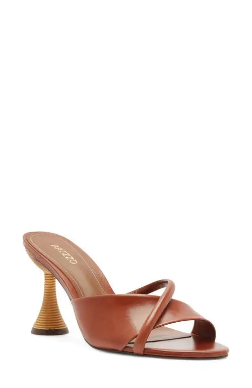 AREZZO Luca High Heel Pointed Toe Slides - Burnt Wood