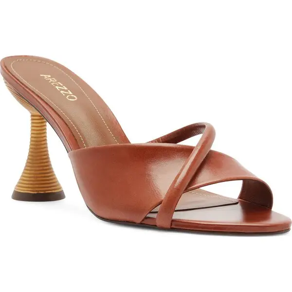 AREZZO Luca High Pointed Toe Slide Sandal - Burnt Wood