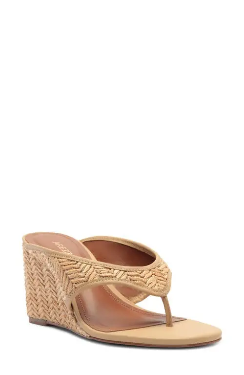 AREZZO Sara Wedge Flip Flop - Natural/verano