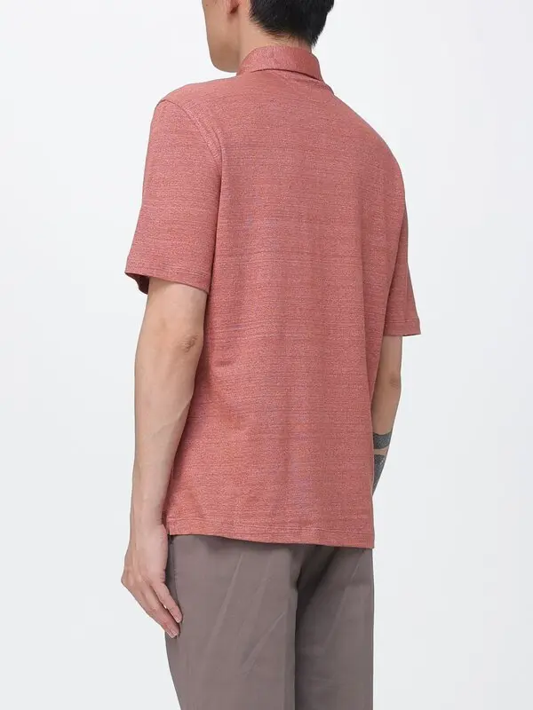 Brunello Cucinelli Linen And Cotton Polo Shirt - Red