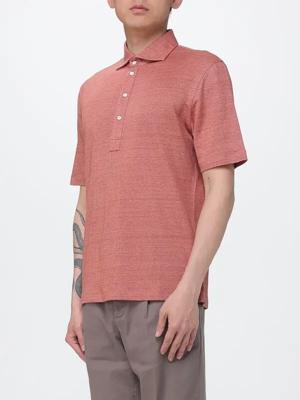 Brunello Cucinelli Linen And Cotton Polo Shirt - Red