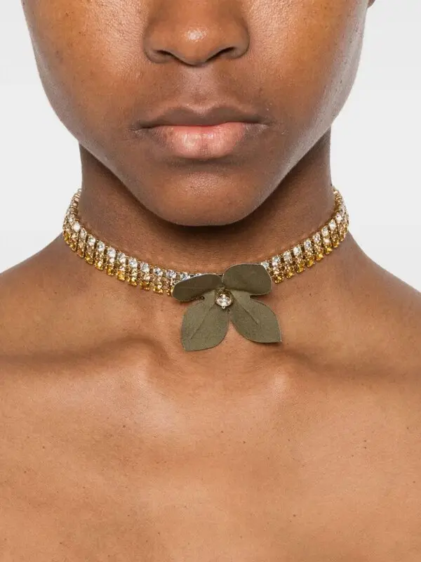 Marni Embellished Flower Choker Necklace