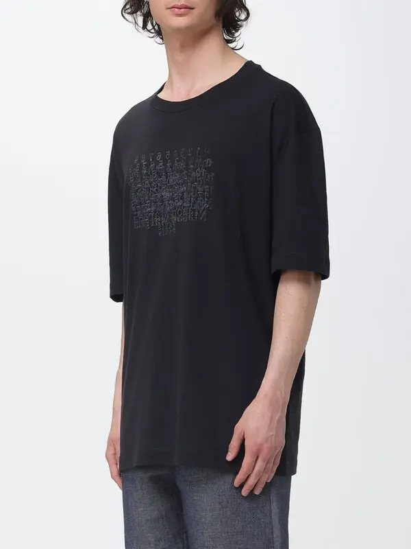 MAISON MARGIELA Embroidered Logo Cotton T-shirt - Black