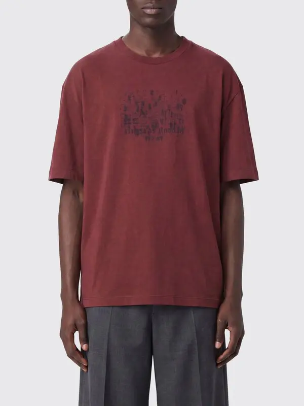 MAISON MARGIELA Embroidered Logo Cotton T-shirt - Red