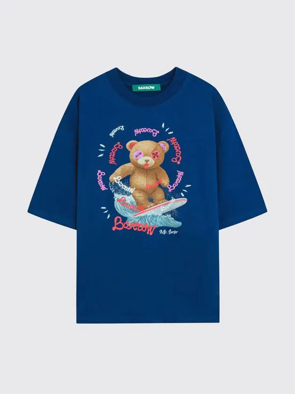 BARROW Graphic Print Cotton T-shirt - Ink