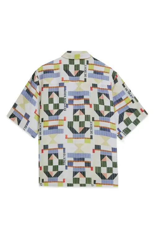 Scotch & Soda Relaxed Fit Print Short Sleeve Button-up Shirt