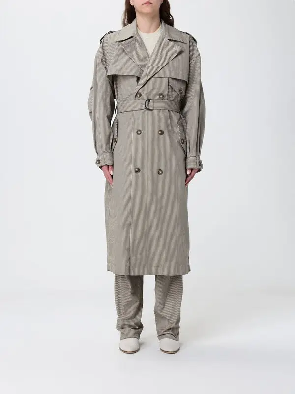 Isabel Marant Étoile Striped Cotton Double-breasted Trench Coat - Beige