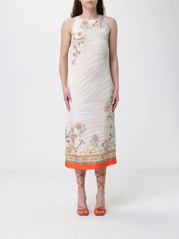 Just Cavalli Printed Midi Dress - Beige