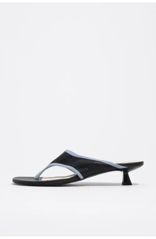 Bimba Y Lola Heeled Leather Sandal - Black