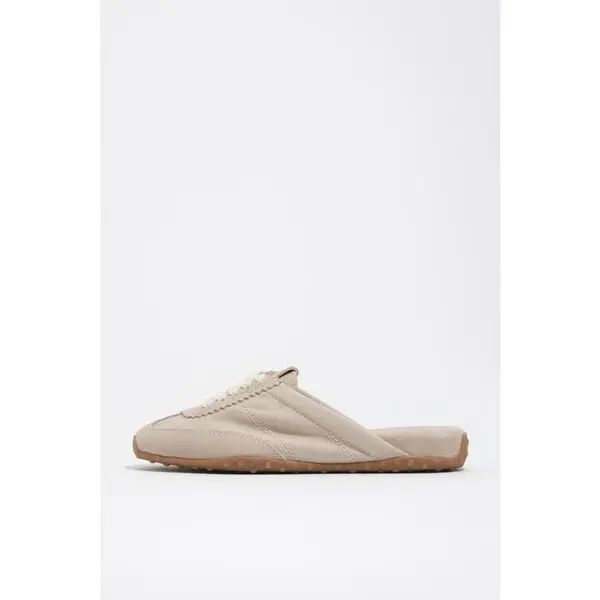 Bimba Y Lola Suede And Fabric 13 31 Mule Sneaker - Beige