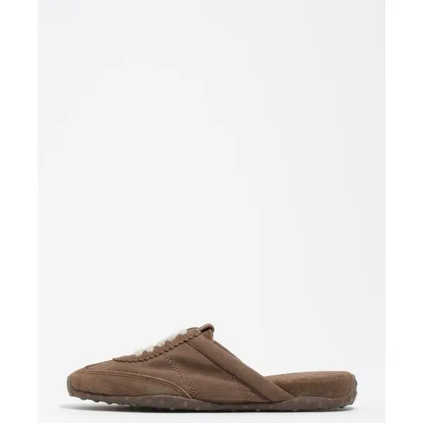 Bimba Y Lola Suede And Fabric Mule Sneakers - Taupe