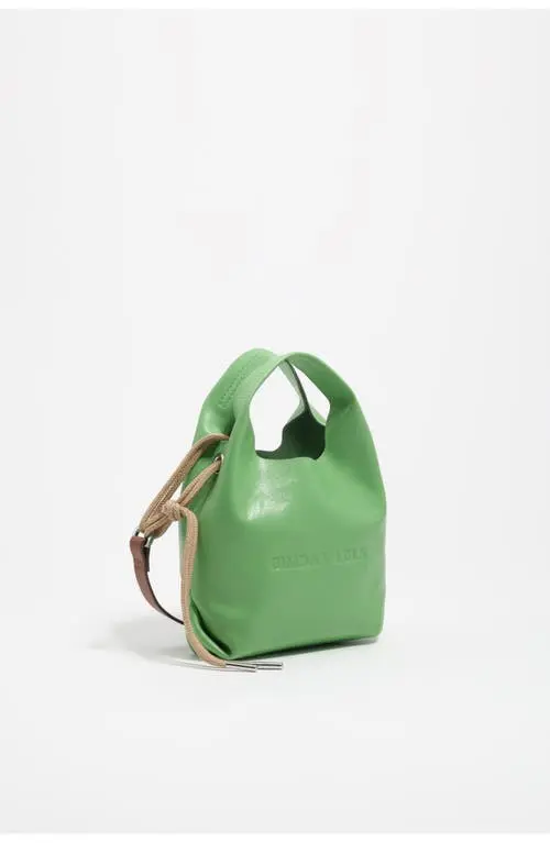 Bimba Y Lola Leather Mini Paper Bag - Emerald