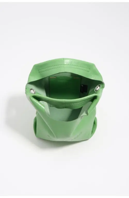 Bimba Y Lola Leather Mini Paper Bag - Emerald