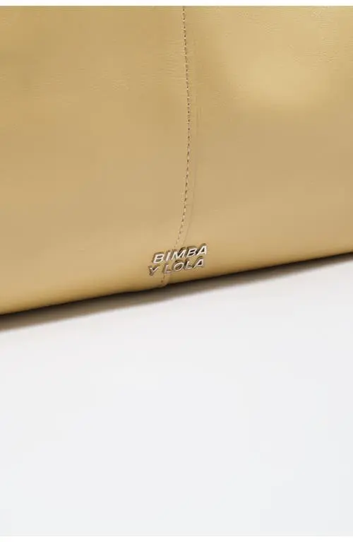 Bimba Y Lola Leather Maxi Shopper Bag - Oat