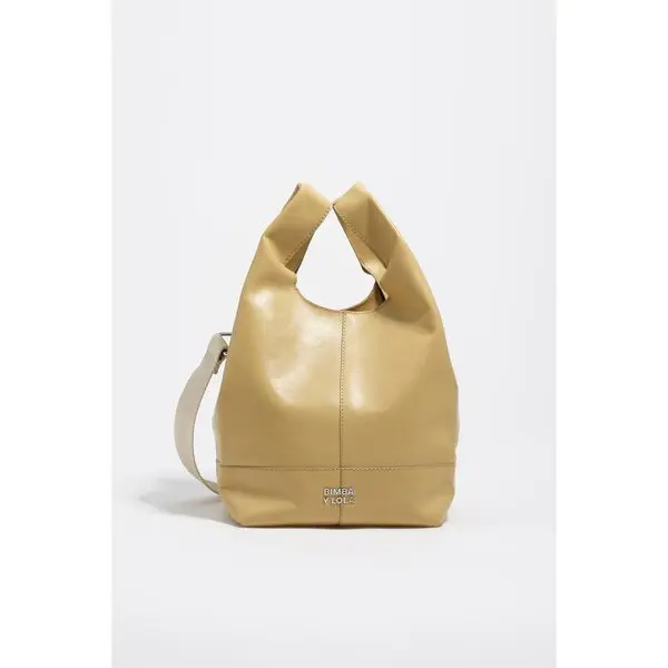 Bimba Y Lola Medium Leather Tote Bag - Oat