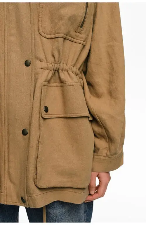 Bimba Y Lola Linen Blend Jacket - Camel