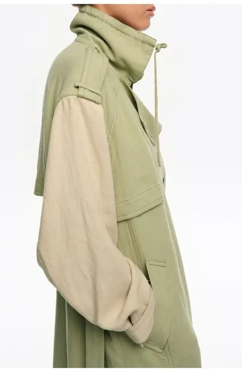 Bimba Y Lola Dual-tone Maxi Trench Coat