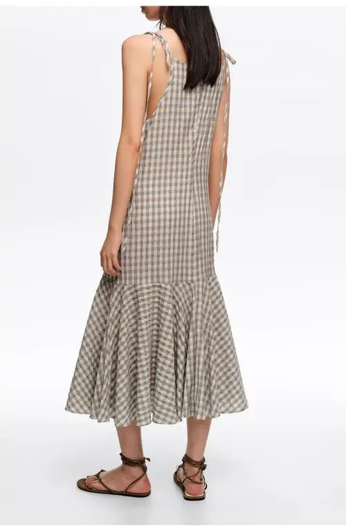 Bimba Y Lola Checked Strappy Midi Dress