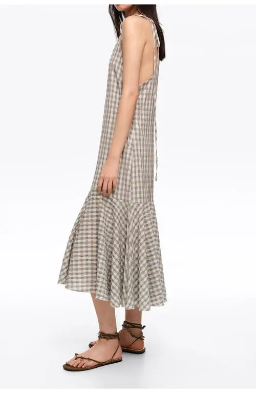 Bimba Y Lola Checked Strappy Midi Dress