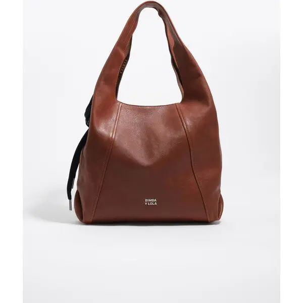 Bimba Y Lola Leather Shoulder Bag - Black