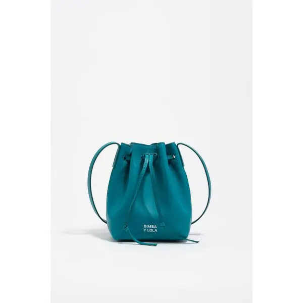 Bimba Y Lola Small Leather Bucket Bag - Tropical Green
