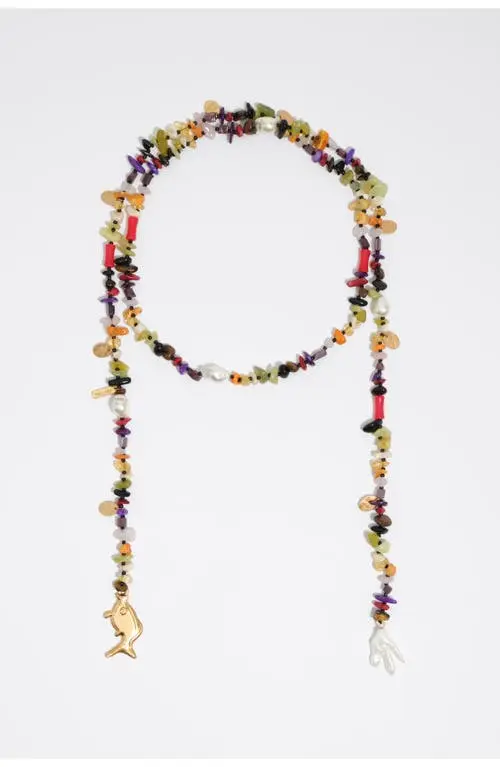 Bimba Y Lola Stone Necklace With Charms - Purple