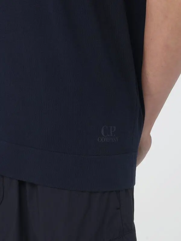 C.P. COMPANY Cotton Knit Polo Shirt - Blue