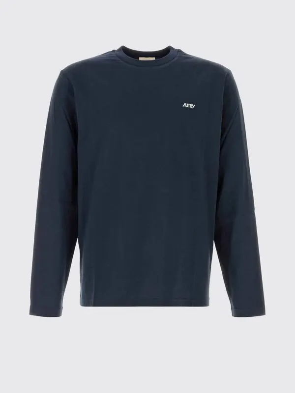 AUTRY Cotton T-shirt With Logo - Blue