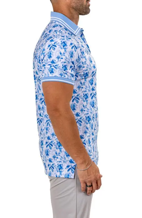 MACEOO Martyr00008 Print Golf Polo - Blue