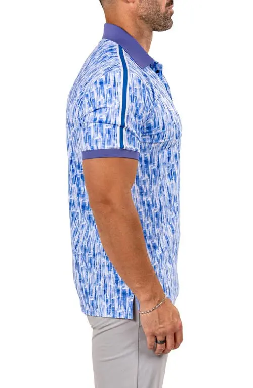 MACEOO Martyr0007 Print Golf Polo - Blue