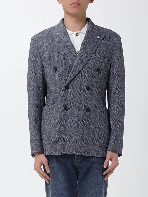 MANUEL RITZ Double-breasted Blazer - Blue