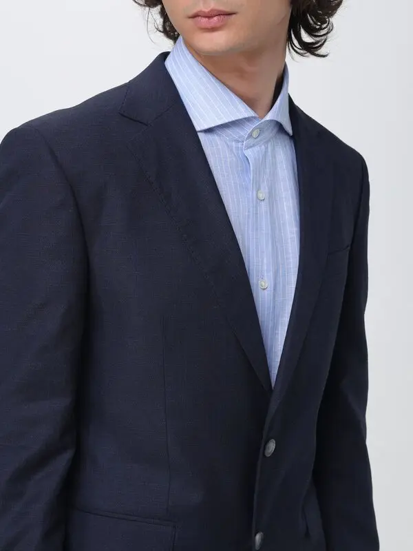 BOSS Wool Blend Single-breasted Dress - Blue