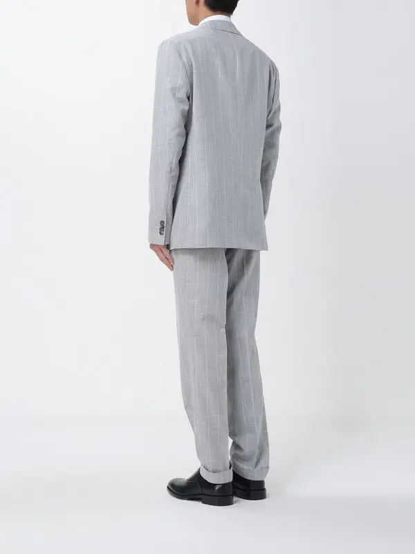 BOSS Single-breasted Striped Cotton And Virgin Wool Dress - Grey