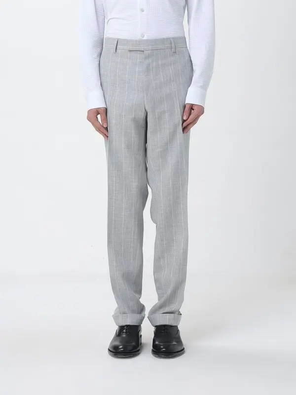 BOSS Single-breasted Striped Cotton And Virgin Wool Dress - Grey