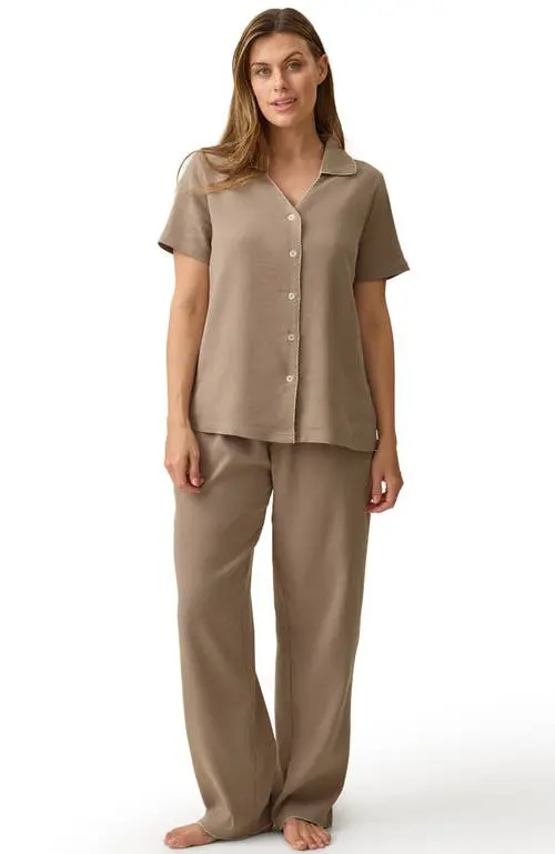 KINDRED BRAVELY Cotton Blend Pajama Set - Taupe
