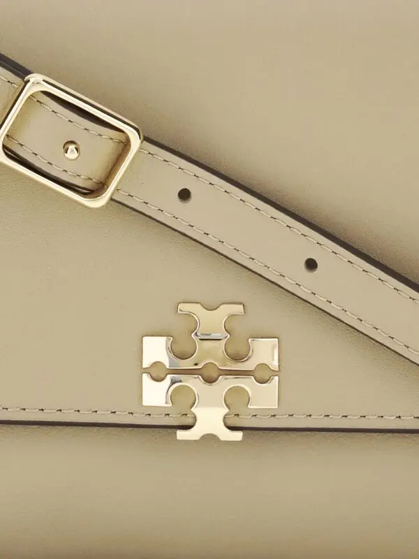 Tory Burch Charlie Leather Shoulder Bag - Grey