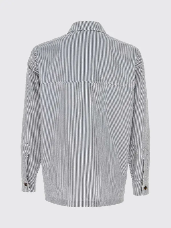 PALTO' Striped Shirt Jacket - Blue
