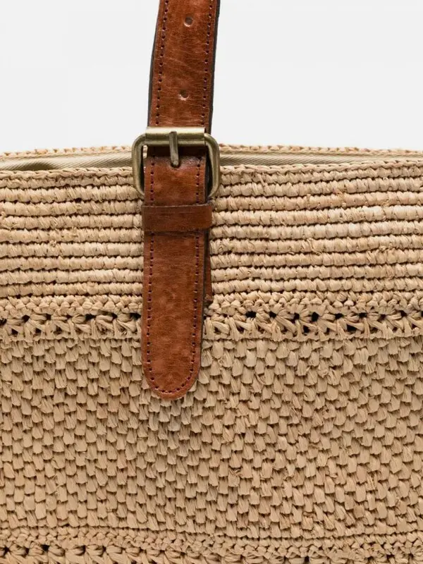 IBELIV Nomade Raffia Shoulder Bag - Nude