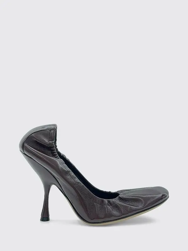 Phoebe Philo Pucker Leather Pumps - Dark Chocolate