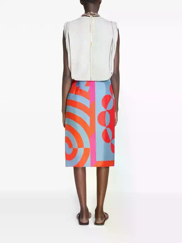 Dries Van Noten Printed Wrap Midi Skirt