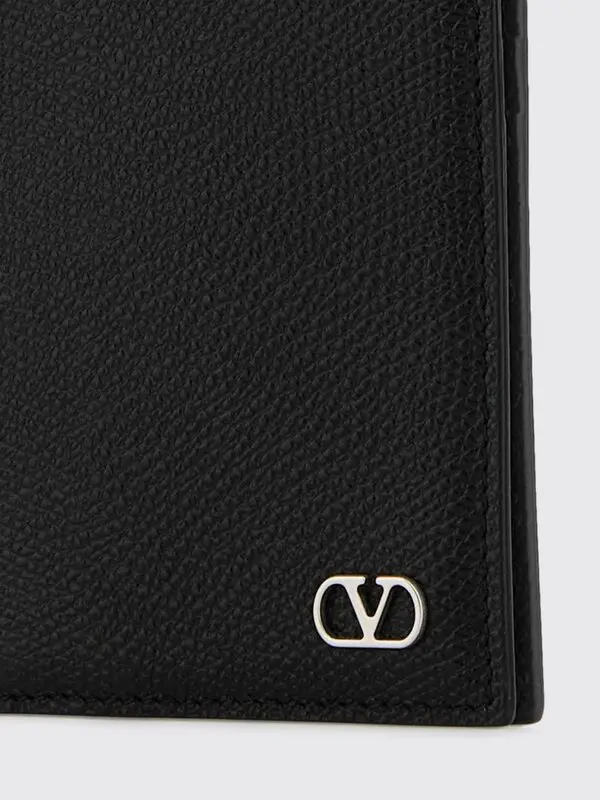 Valentino Garavani Vlogo Signature Grained Leather Wallet - Black