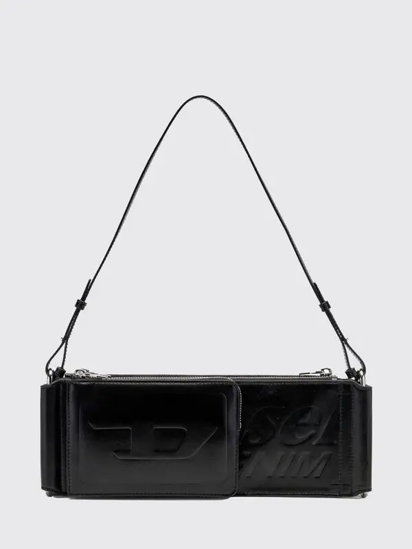 DIESEL® Flagd Shoulder Bag In Polyurethane - Black