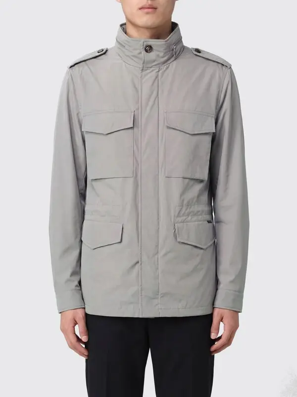 MOORER Polyester Parka With High Collar And Epaulettes - Grey