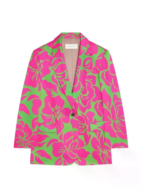 Dries Van Noten Oversized Floral Blazer - Green